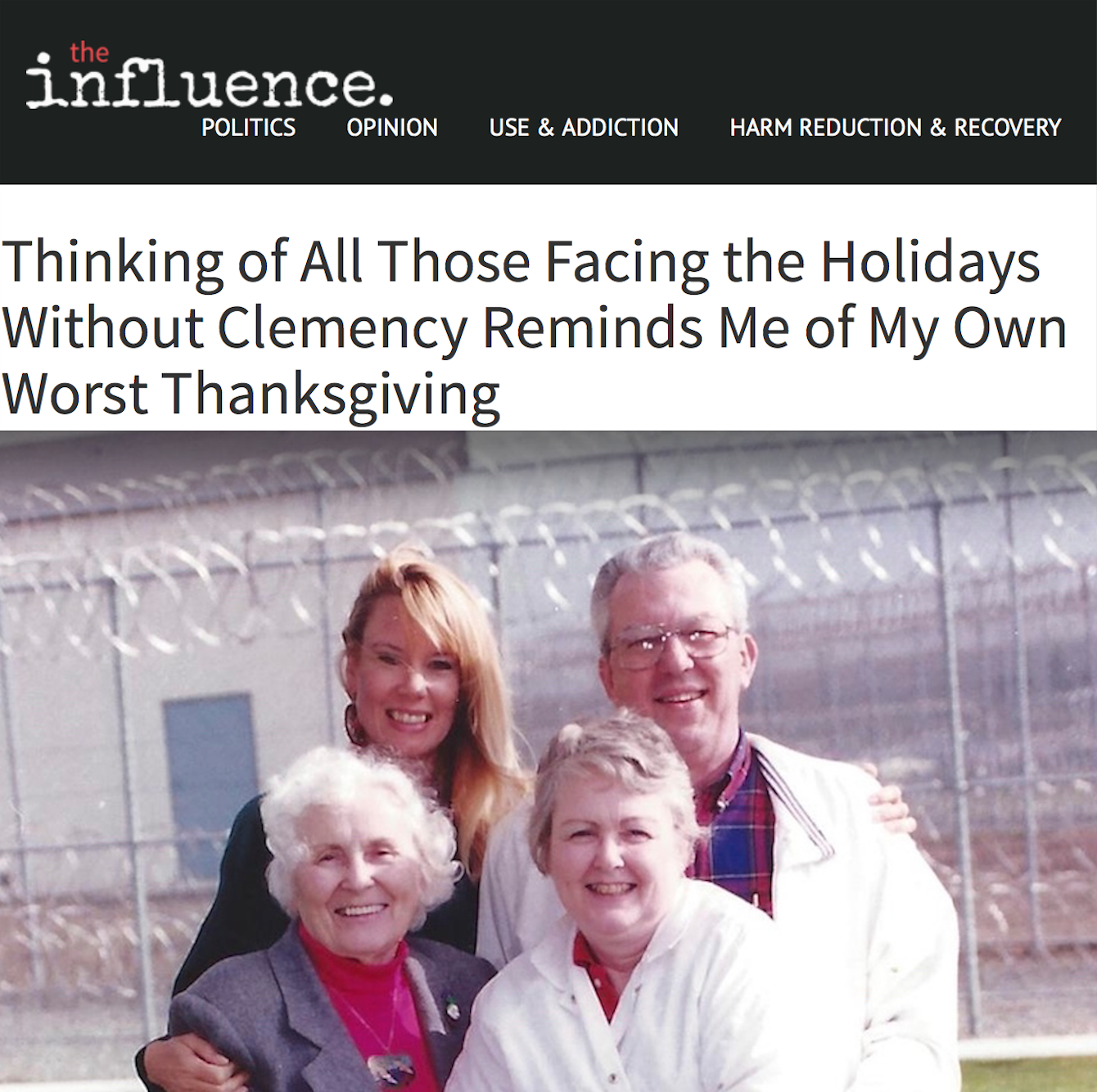 'Thanksgiving in Prison' by Amy Povah, in the Influence — CAN-DO ...